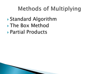 Fluently multiplying whole numbers unit 3 | PPTX