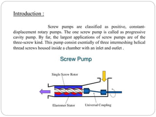 Screw pumps and it different designs | PPTX