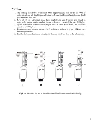 Fluid Mechanic Lab - Hydrometer or Aerometer | PDF