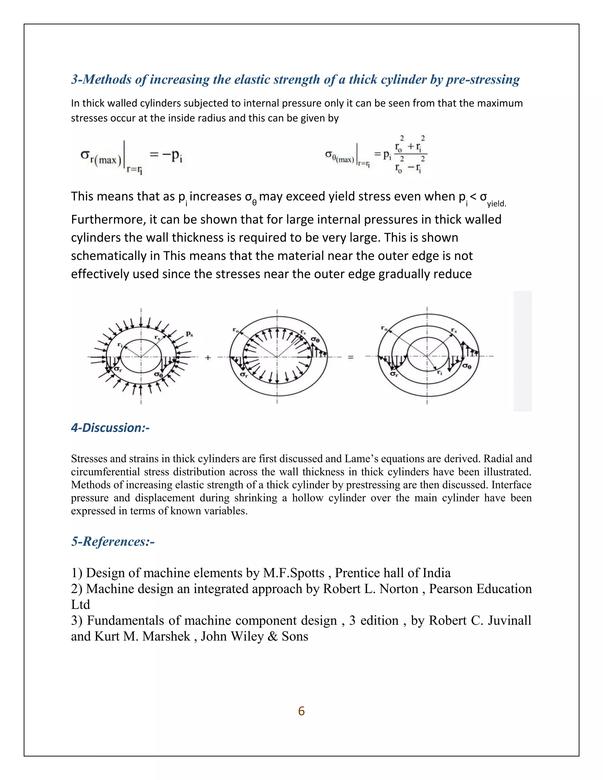 Strength of Materials Compound Thick Cylinders Applications | PDF