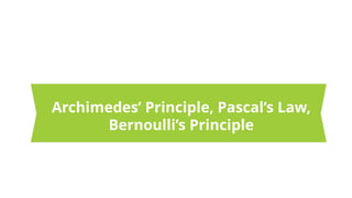 Fluid machanics: archimedes pascal and bernoulli | PPTX