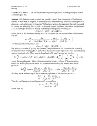 Fluid Mechanics 5th Edition Kundu Solutions Manual | PDF