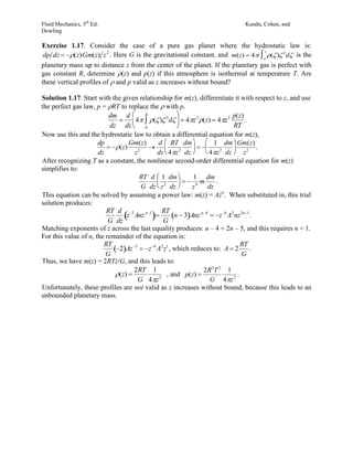 Fluid Mechanics 5th Edition Kundu Solutions Manual | PDF