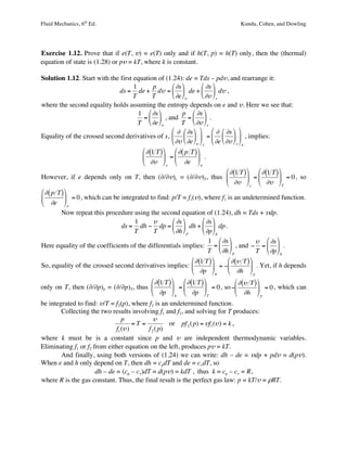 Fluid Mechanics 6th Edition Kundu Solutions Manual | PDF