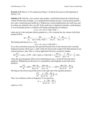 Fluid Mechanics 6th Edition Kundu Solutions Manual | PDF
