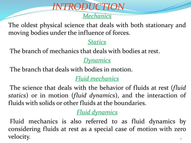 Fluid mechanics-ppt | PPTX | Physics | Science