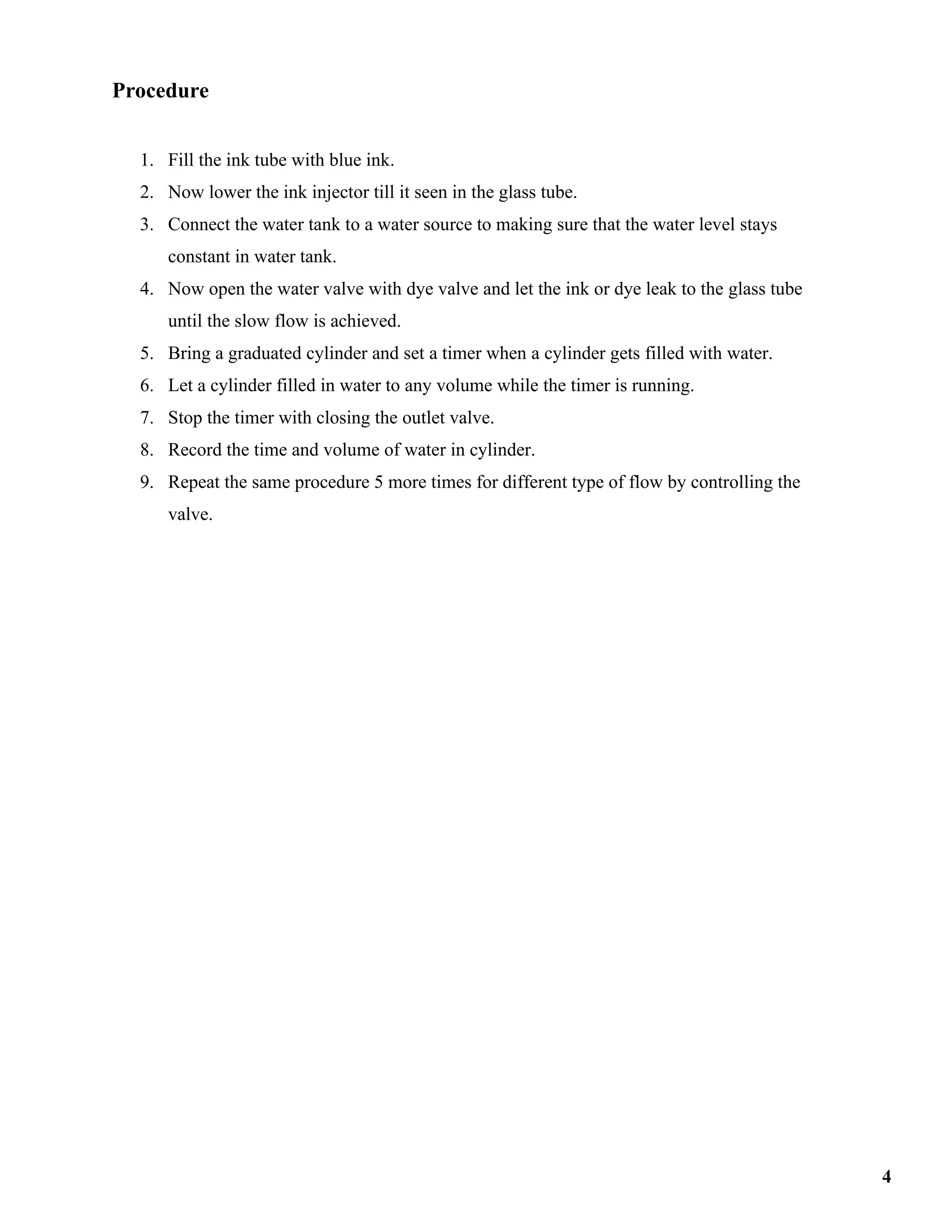 Fluid Mechanic Lab - Reynold's Number Experiment | PDF
