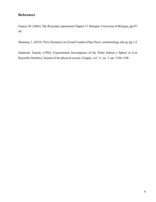 Fluid Mechanic Lab - Reynold's Number Experiment | PDF