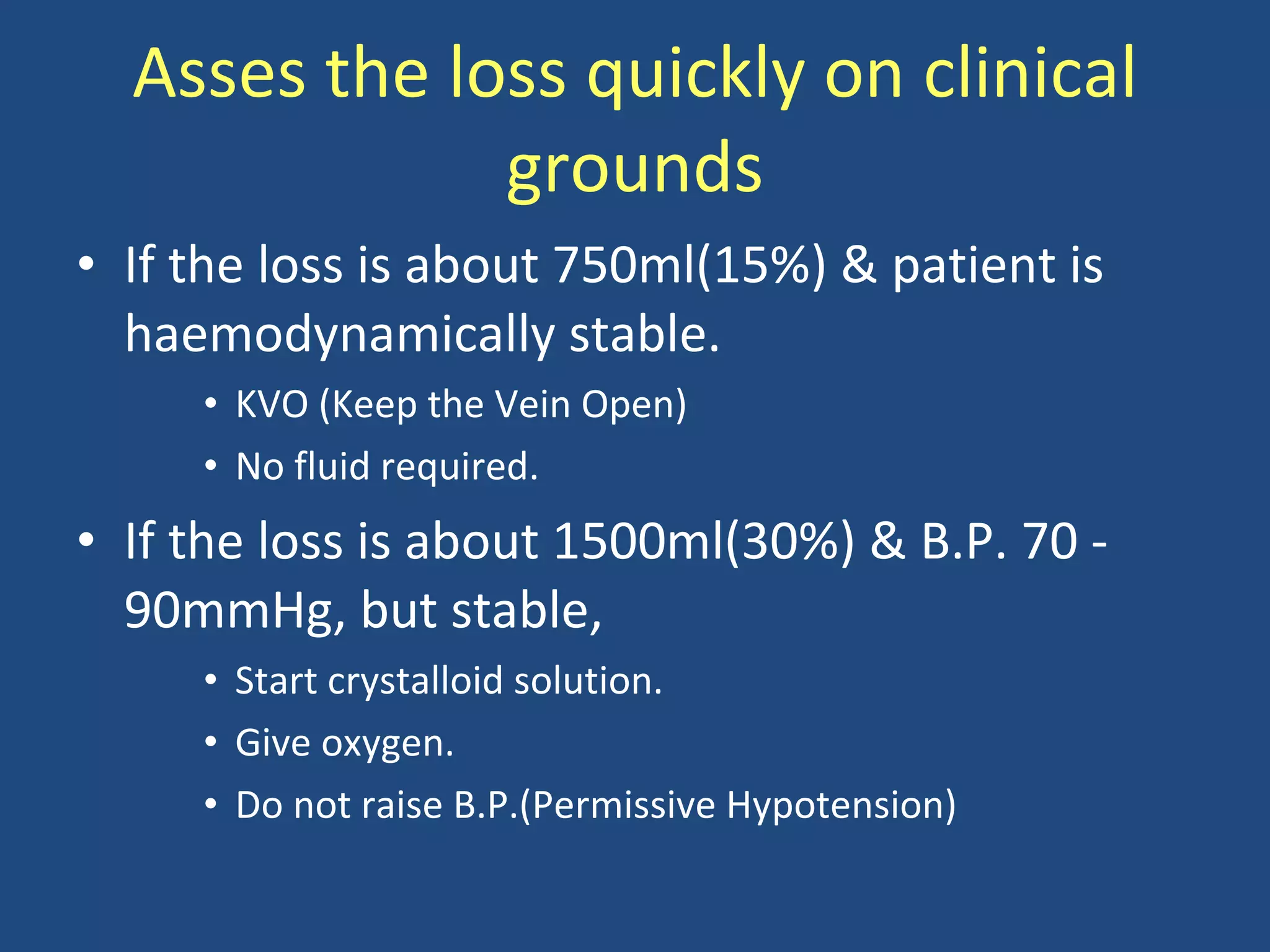 Fluid and blood resuscitation in abdominal trauma | PPT