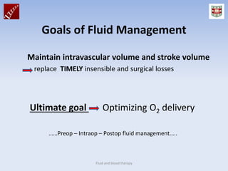 Fluid and blood therapy 2.12.2020. | PPTX