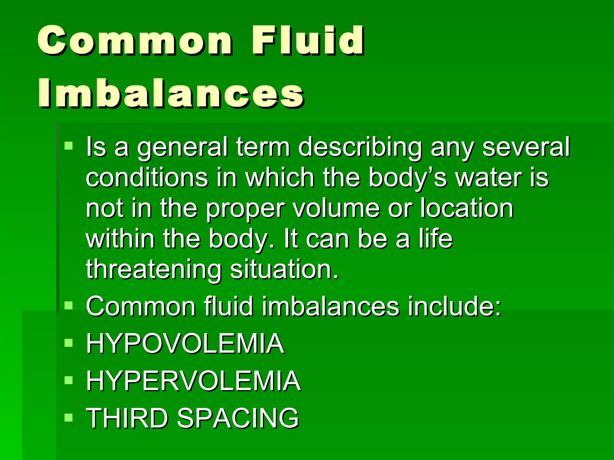 Fluid And Chemical Balance | PPT
