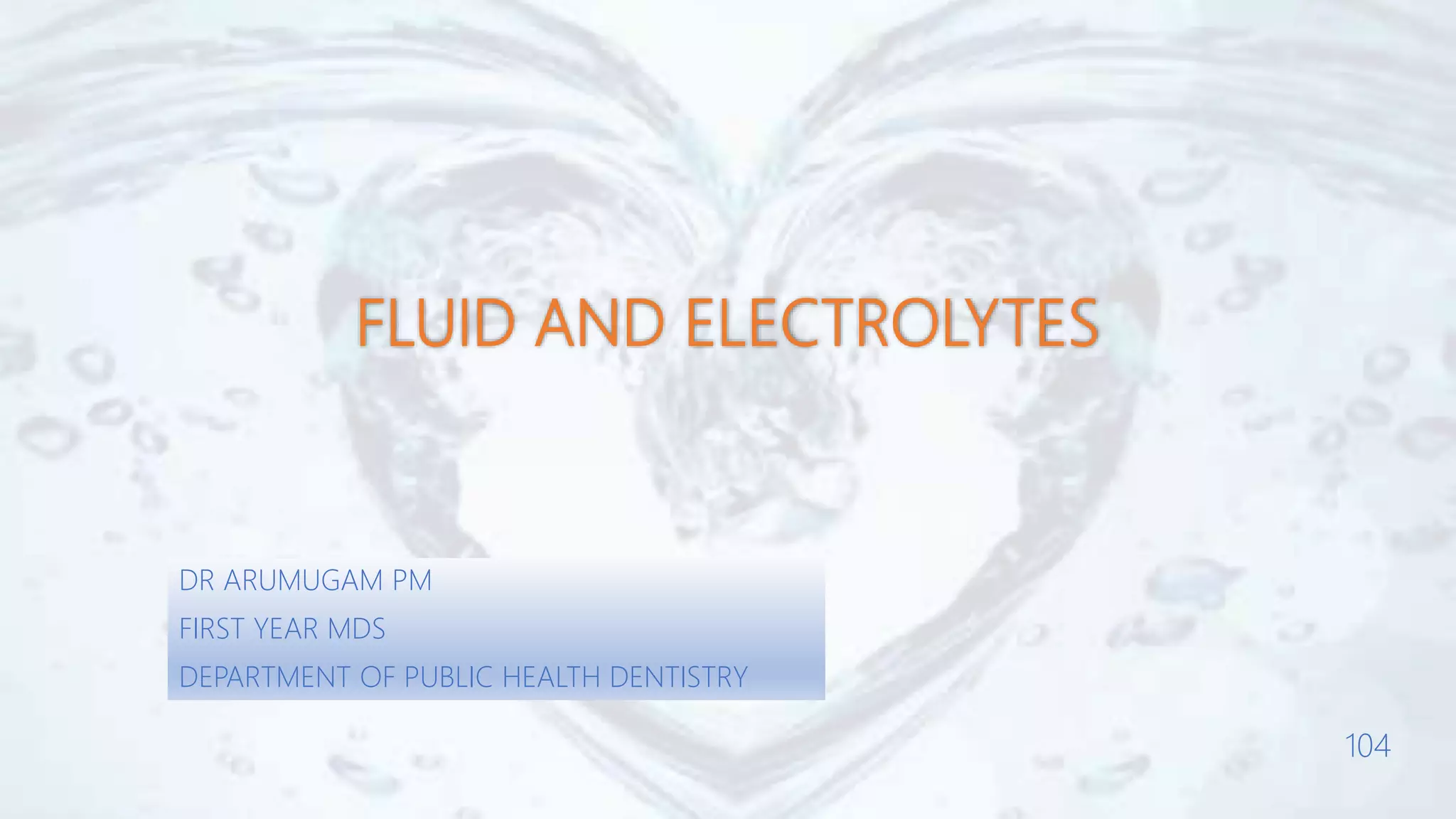 Fluid and electrolytes | PPT