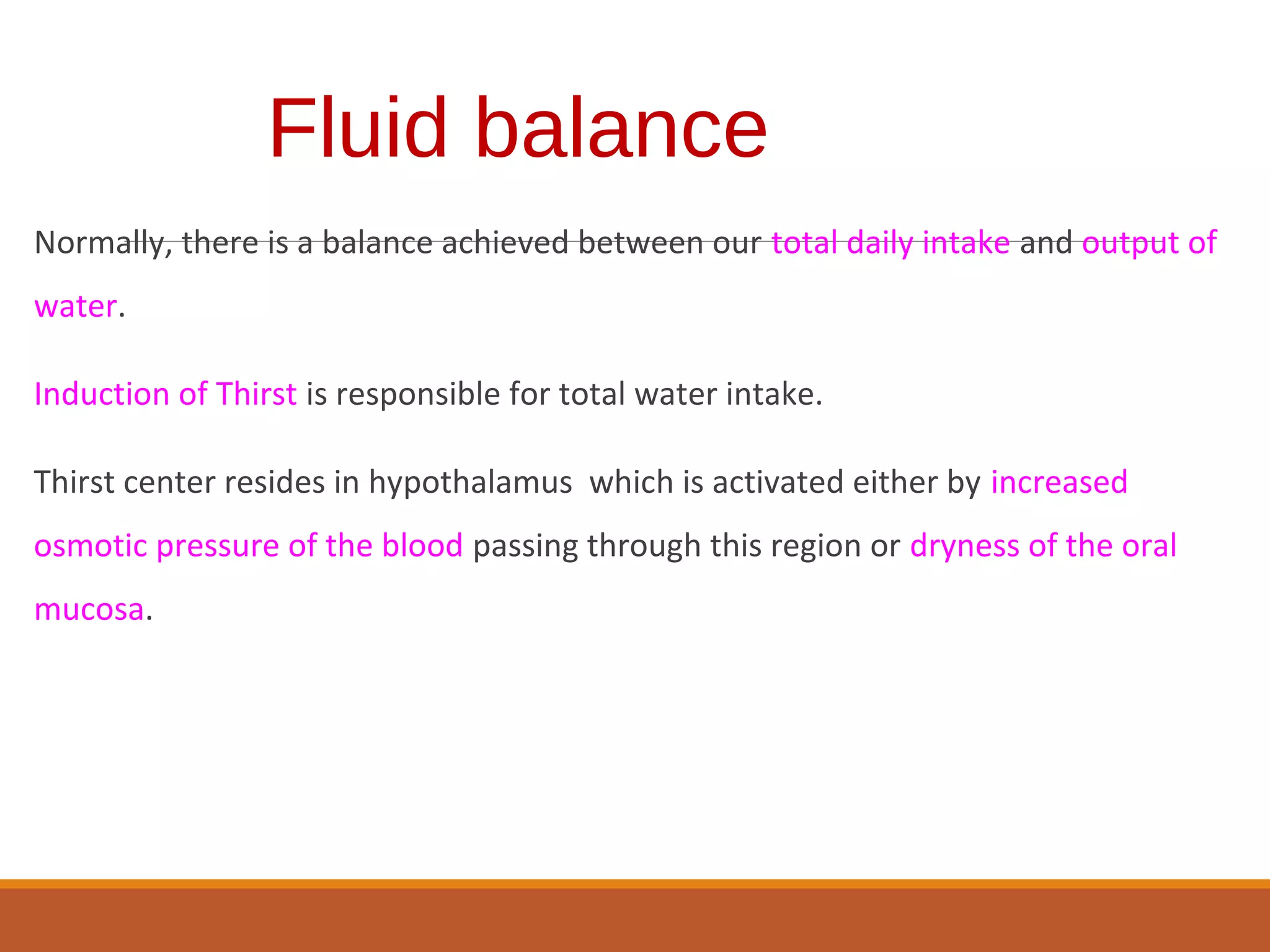 Fluid and electrolyte balance | PPT