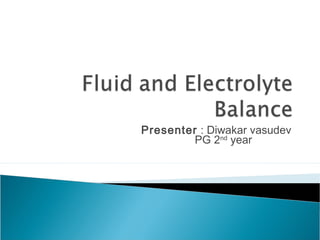 Fluid and electrolyte balance | PPT