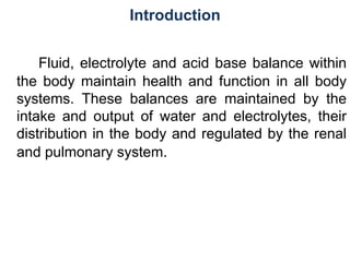 Fluid andelectrolyte balance | PPTX