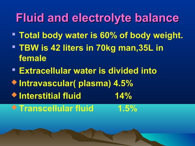 Fluid and electrolyte balance11 | PPT