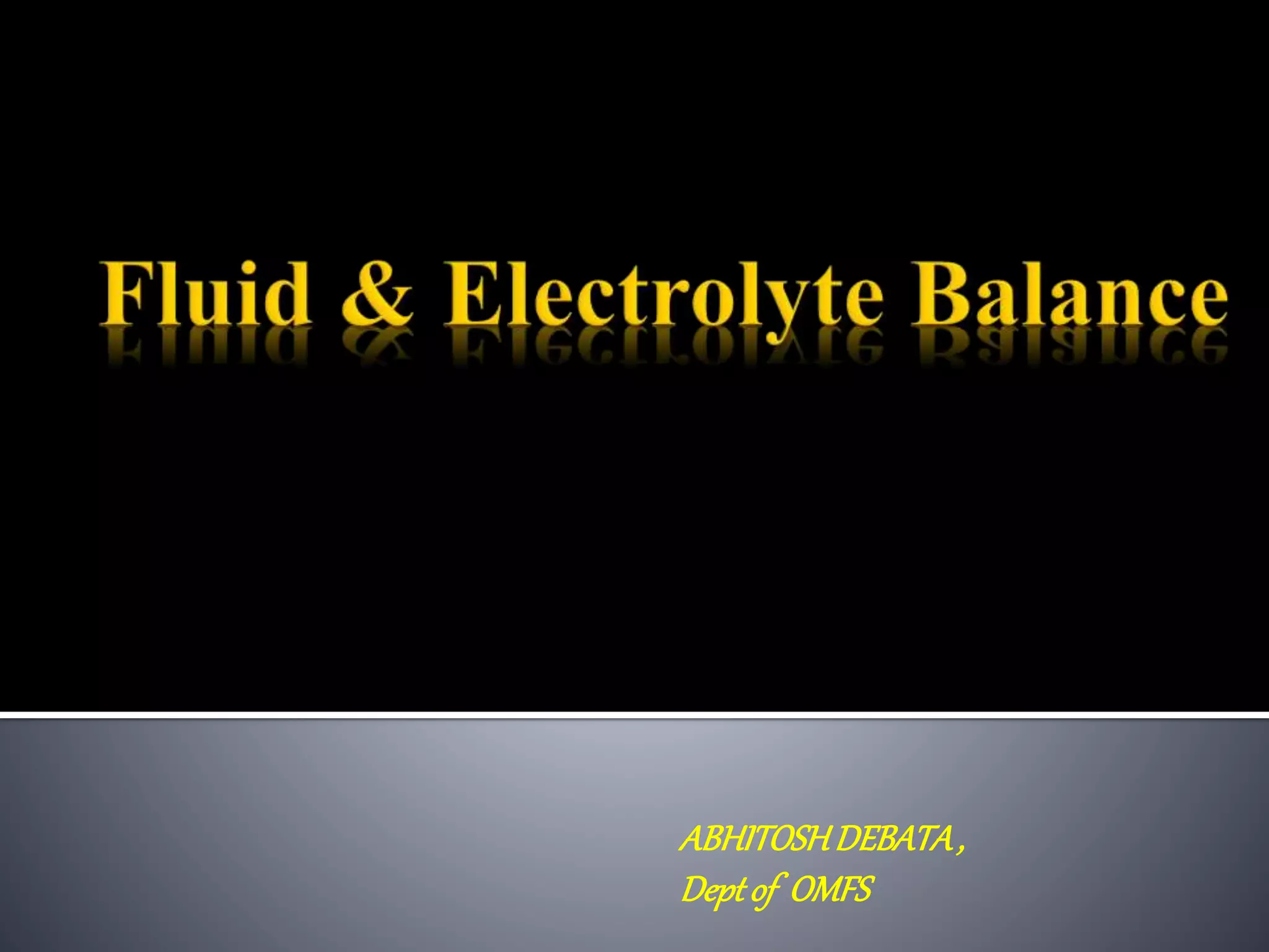 Fluid and electrolyte balance | PPTX | Blood Disorders | Diseases and ...