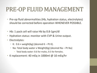 Fluid and electrolyte balance in a surgical patient | PPTX