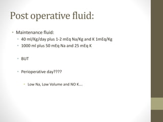 Fluid and electrolyte balance in a surgical patient | PPTX
