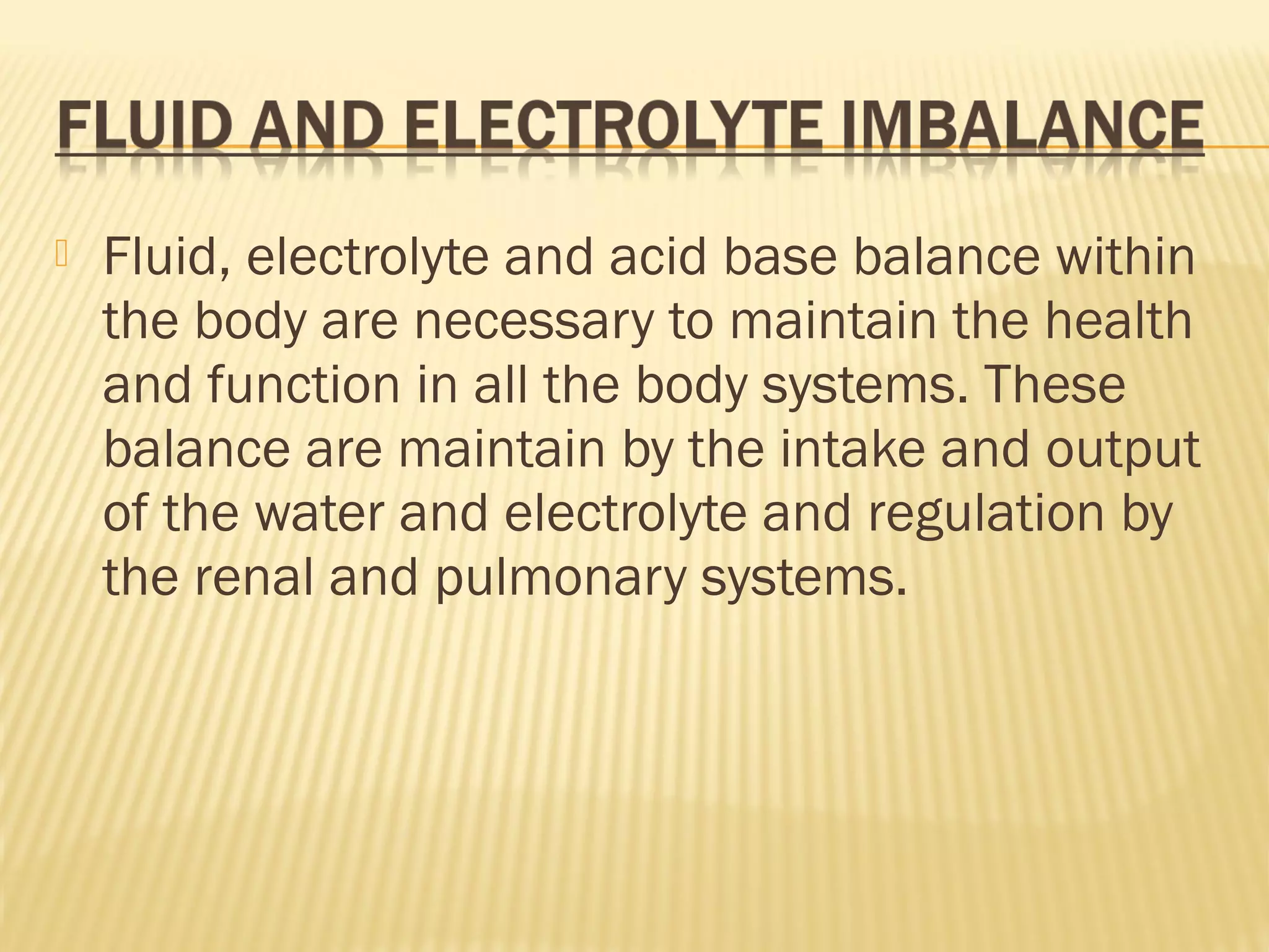 Fluid and electrolyte imbalance | PPT
