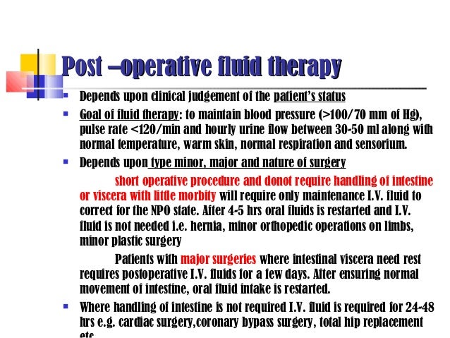 Fluid and electrolyte management