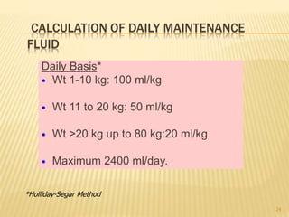 Fluid and electrolyte management in paediatrics | PPTX