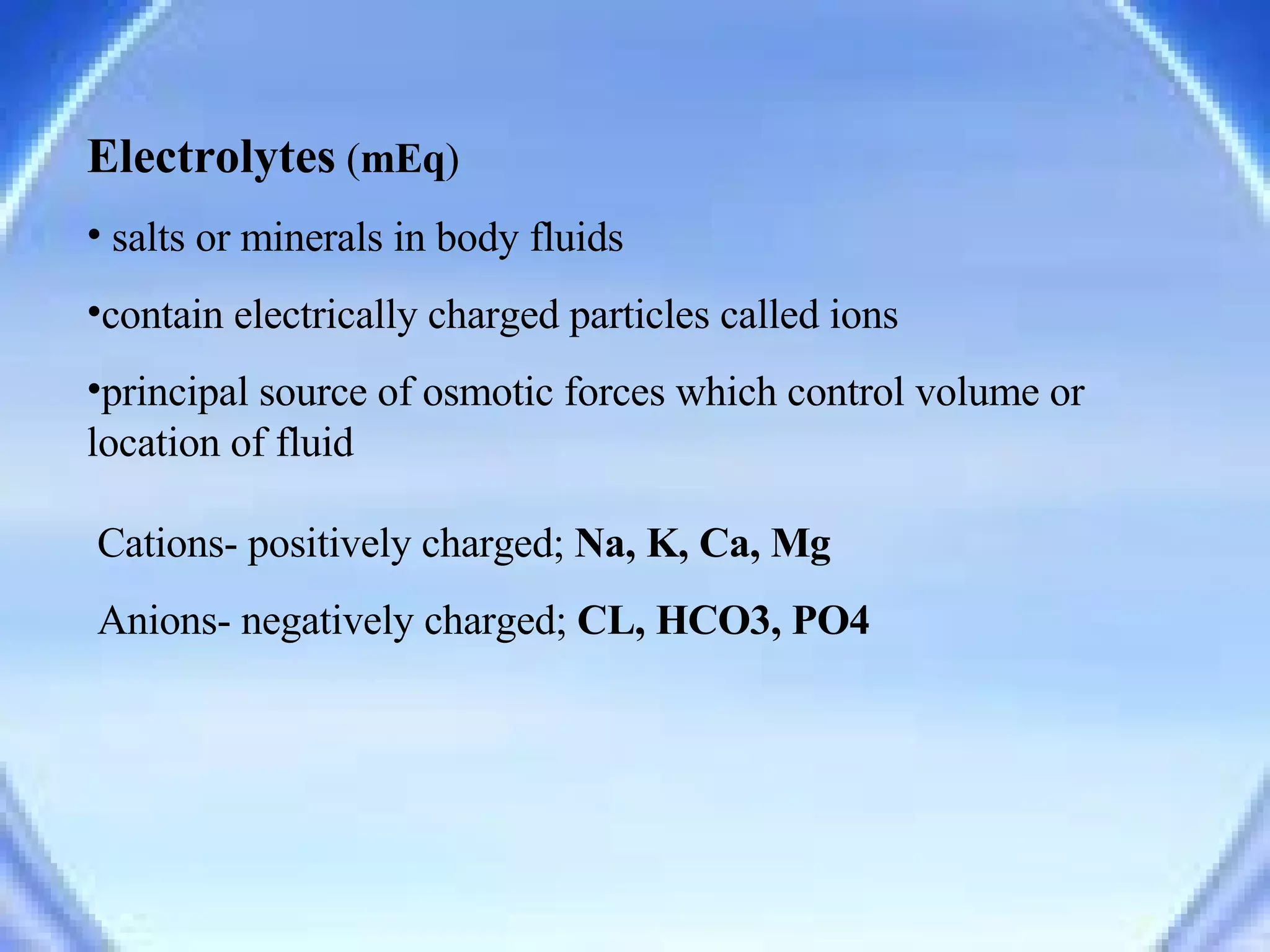 Fluid And Electrolytes Burns G.U. | PPT