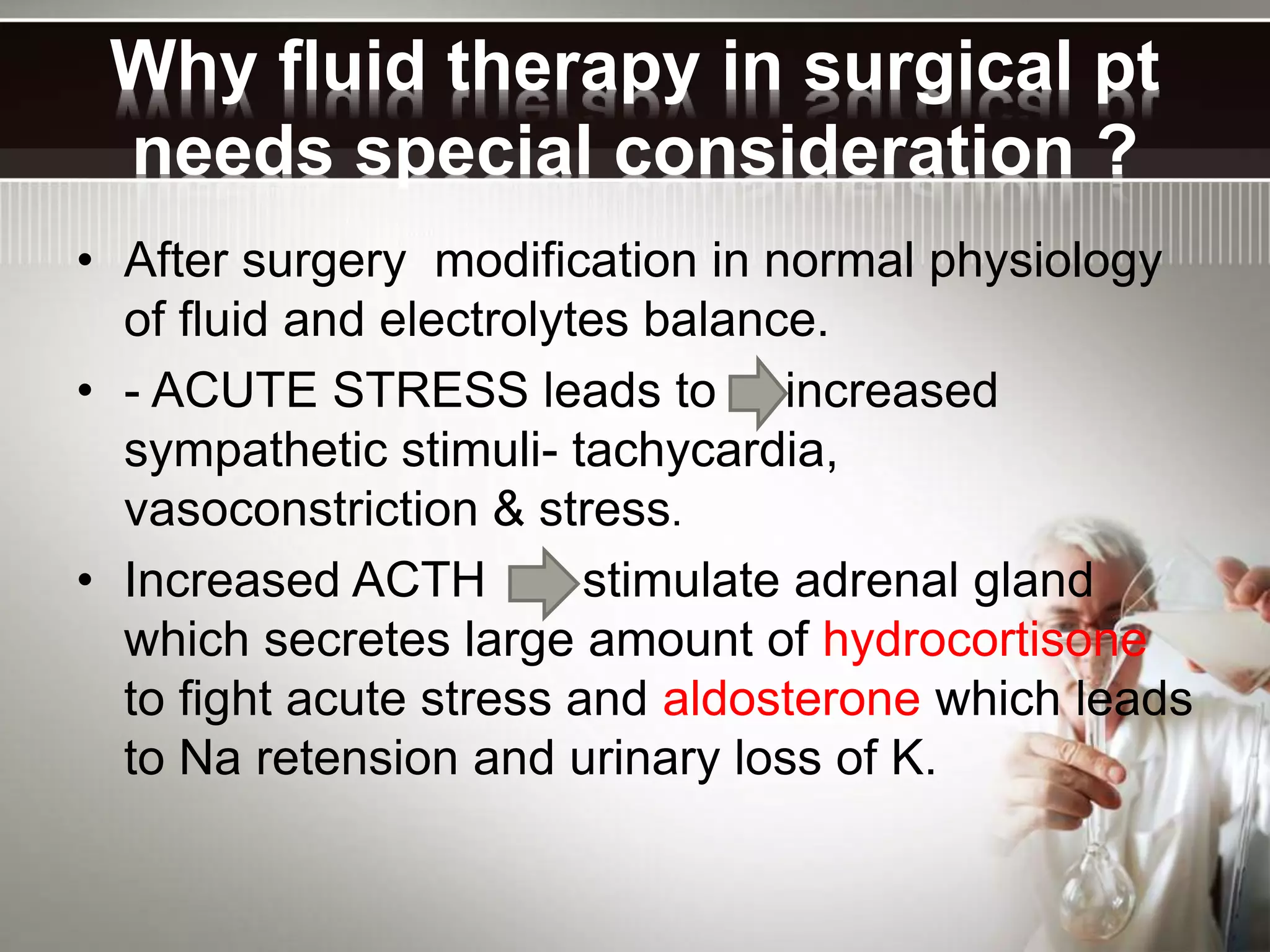 Fluid and electrolytes management in post op patients | PPTX