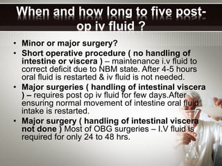 Fluid and electrolytes management in post op patients | PPTX