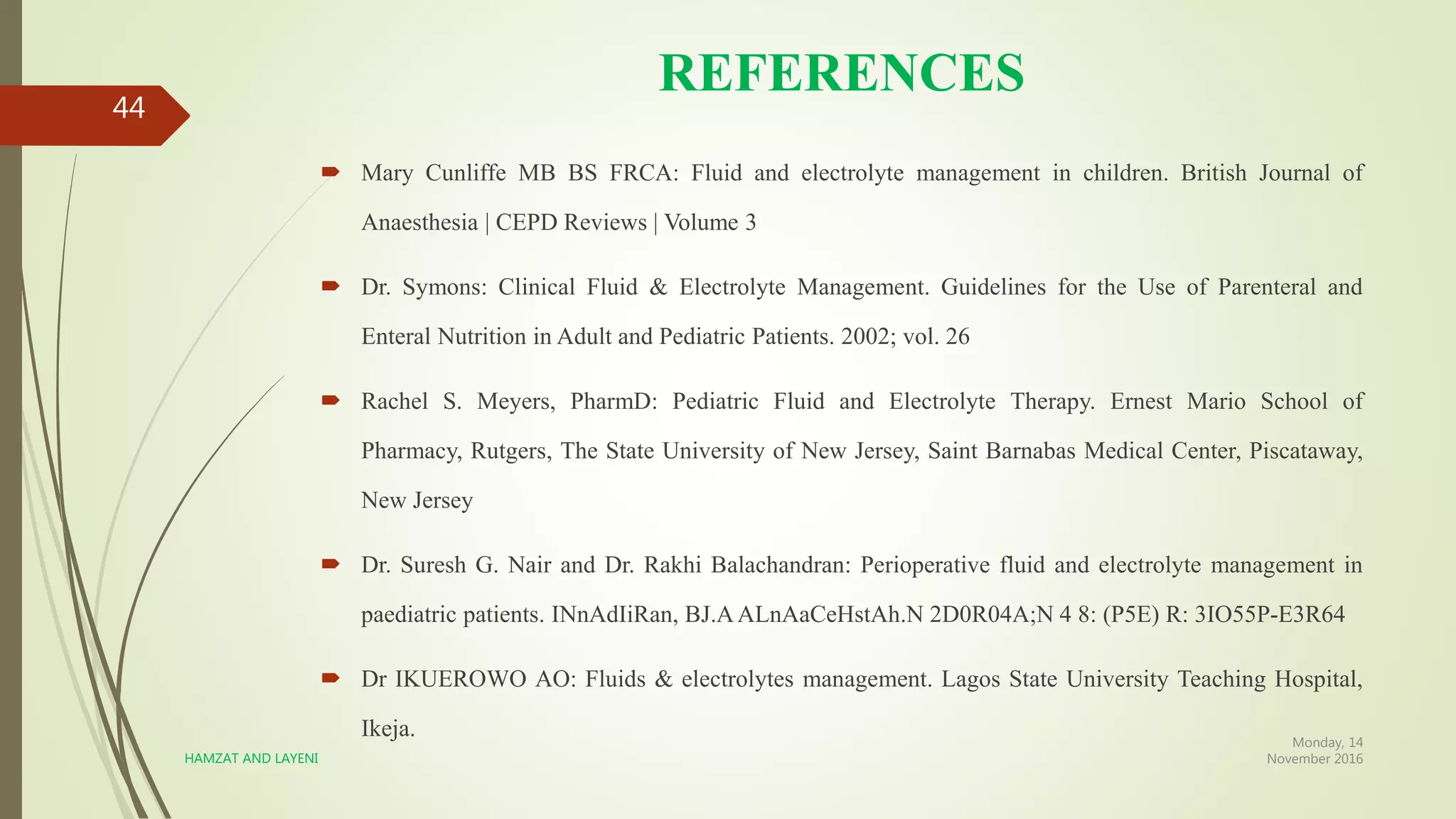 Fluid and electrolyte therapy | PPTX
