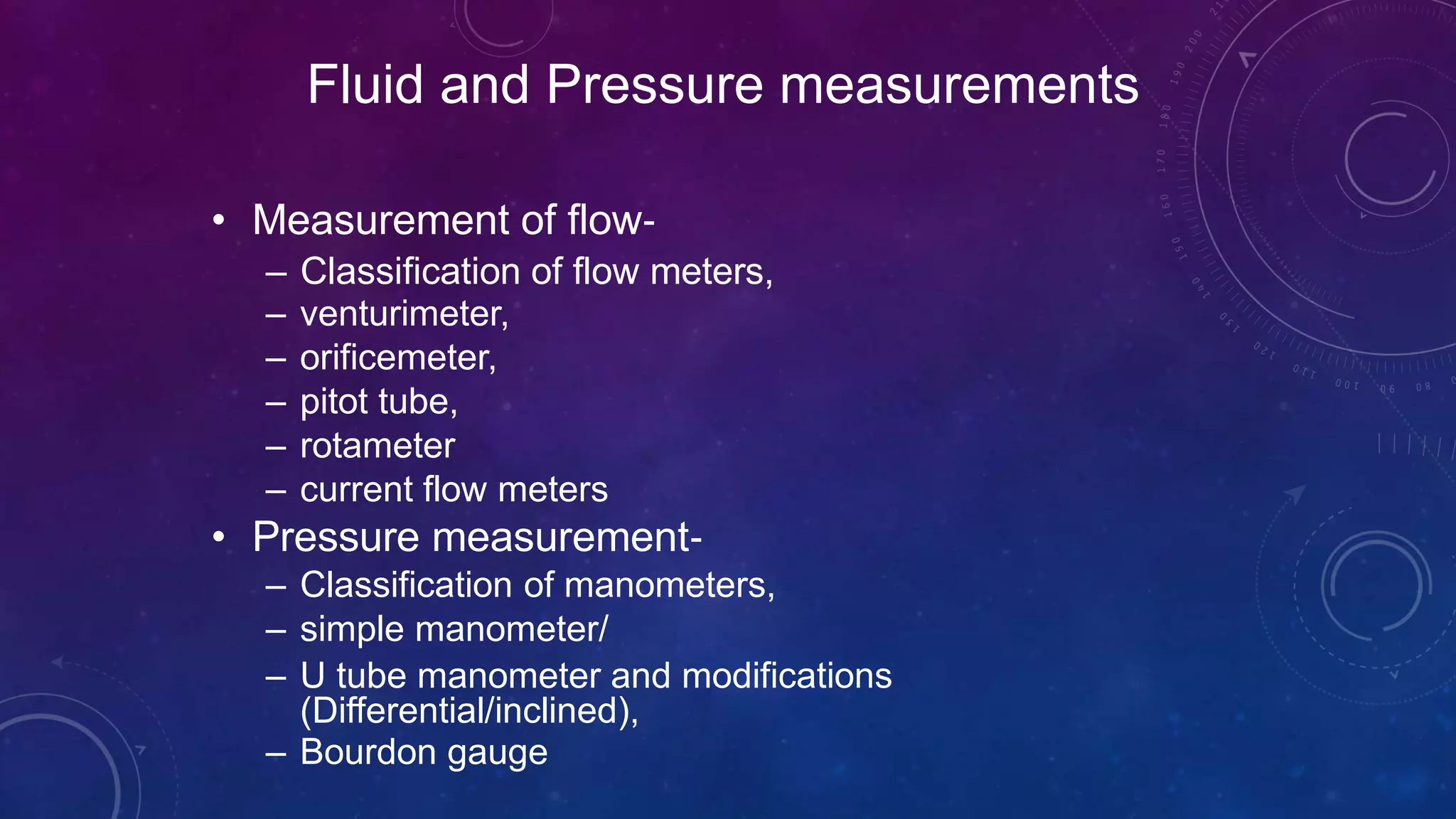 Fluid and pressure measurements- Pharmaceutical Engineering | PPTX