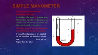 Fluid and pressure measurements- Pharmaceutical Engineering | PPTX