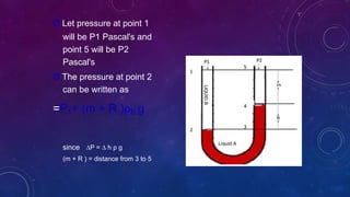 Fluid and pressure measurements- Pharmaceutical Engineering | PPTX