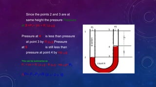 Fluid and pressure measurements- Pharmaceutical Engineering | PPTX
