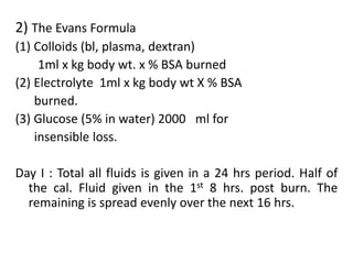Fluid calculation for burn | PPT