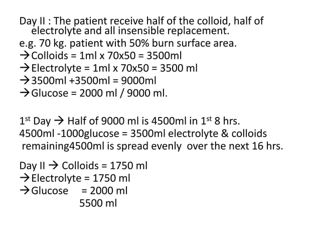 Fluid calculation for burn | PPT | First Aid | Injuries