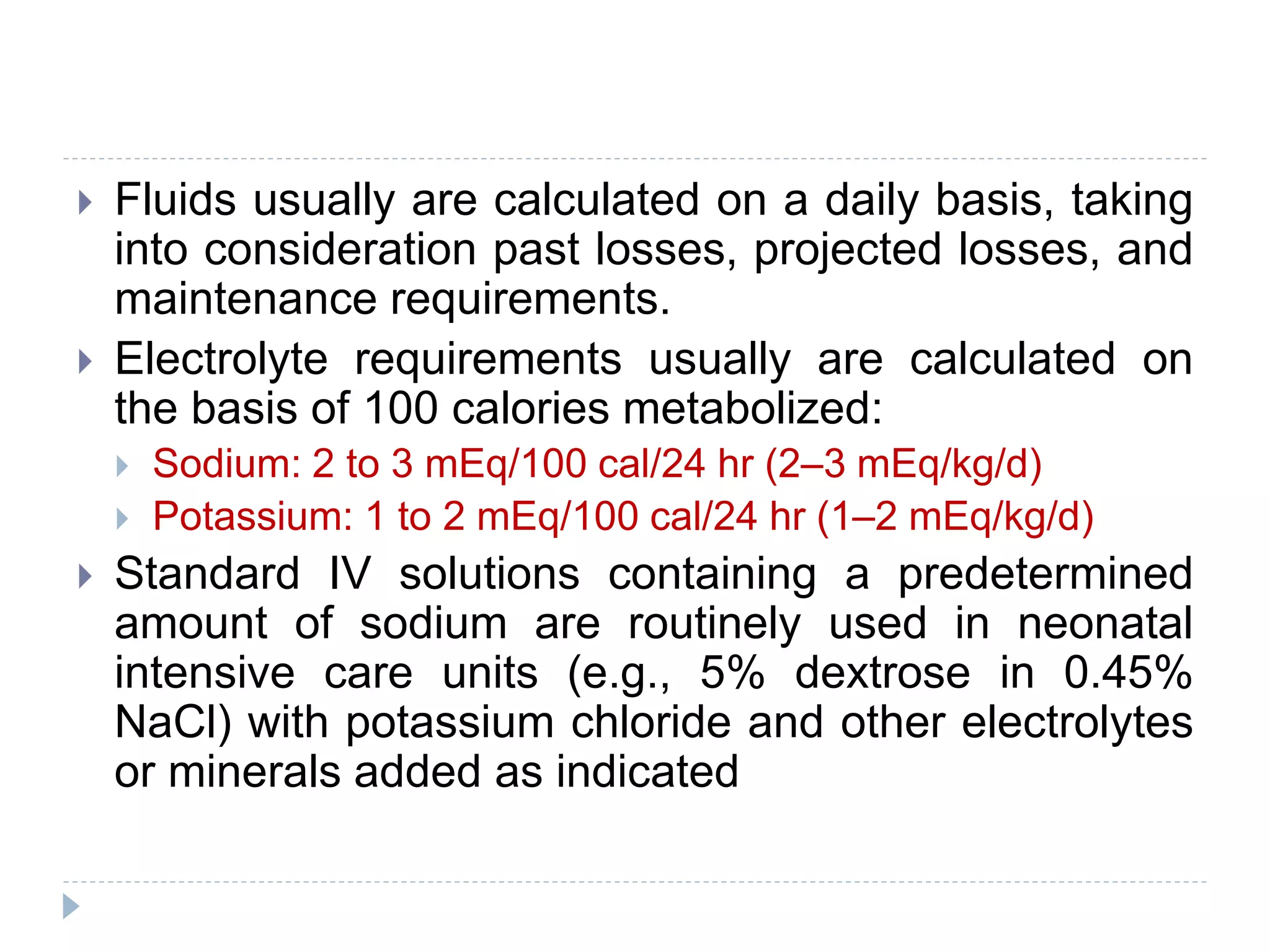 Fluid calculation in neonates | PPTX