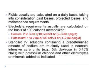 Fluid calculation in neonates | PPTX