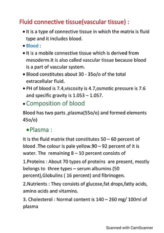 Fluid connective tissue | PDF