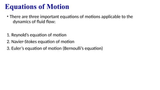 FLUID DYNAMICS [EQUATION OF MOTION].pptx