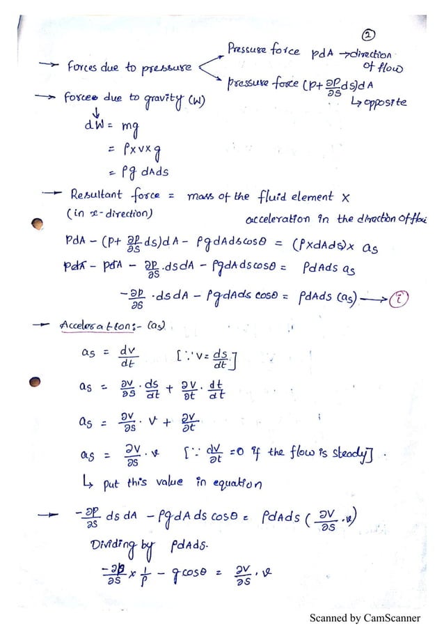 Unit III - Fluid dynamics notes | PDF