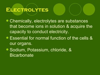 Fluid & Electrolytes Balance | PPT