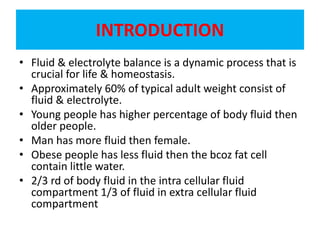 Fluid &electrolyte balance | PPTX