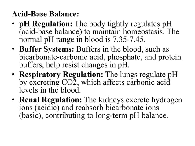 fluid & electrolyte acid -base balance ppt.pptx | Chemistry | Science