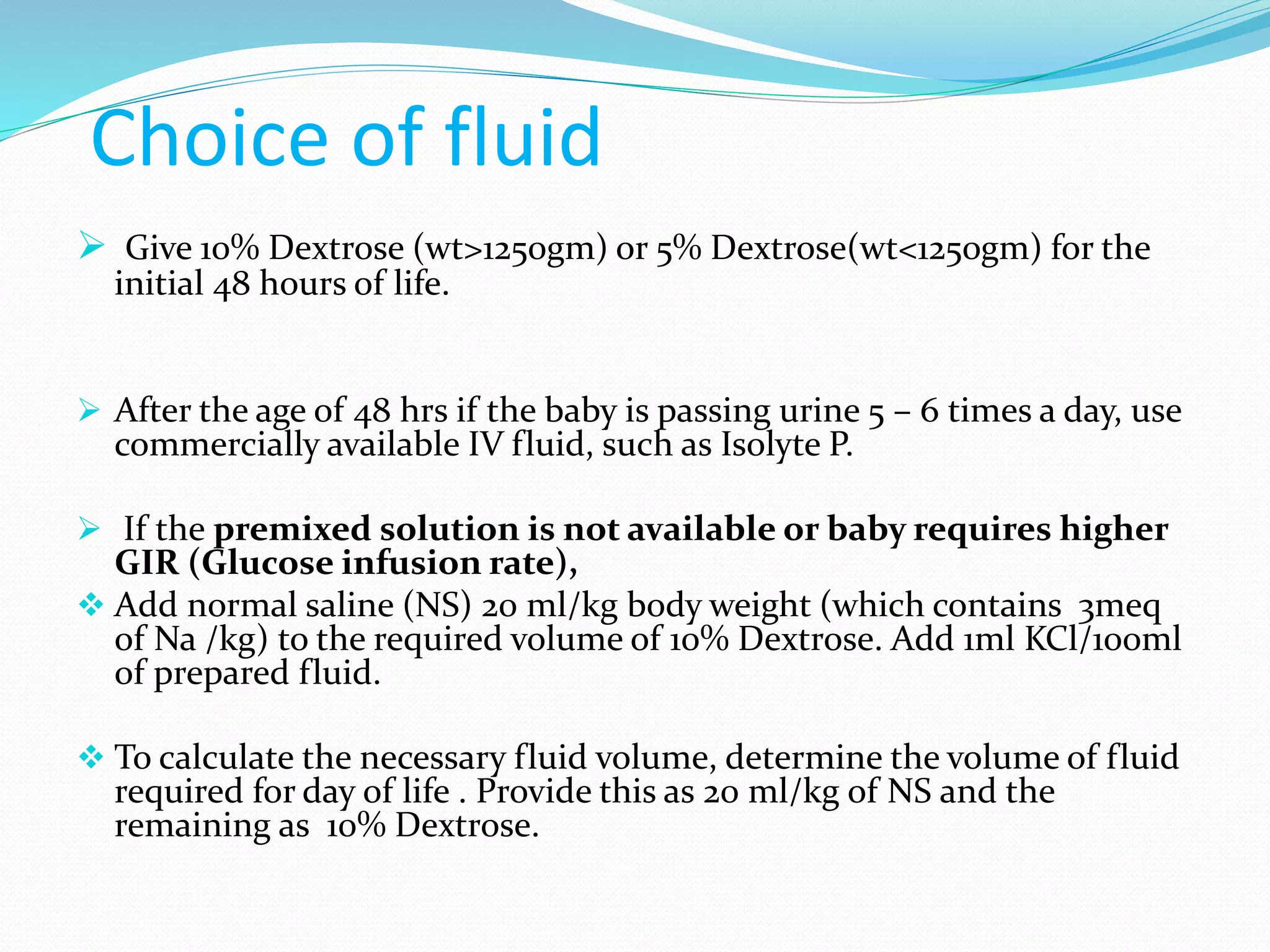 Fluid & electrolytes management in neonates | PPTX