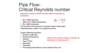 Fluid Flow inside and outside of the pipe | PPTX
