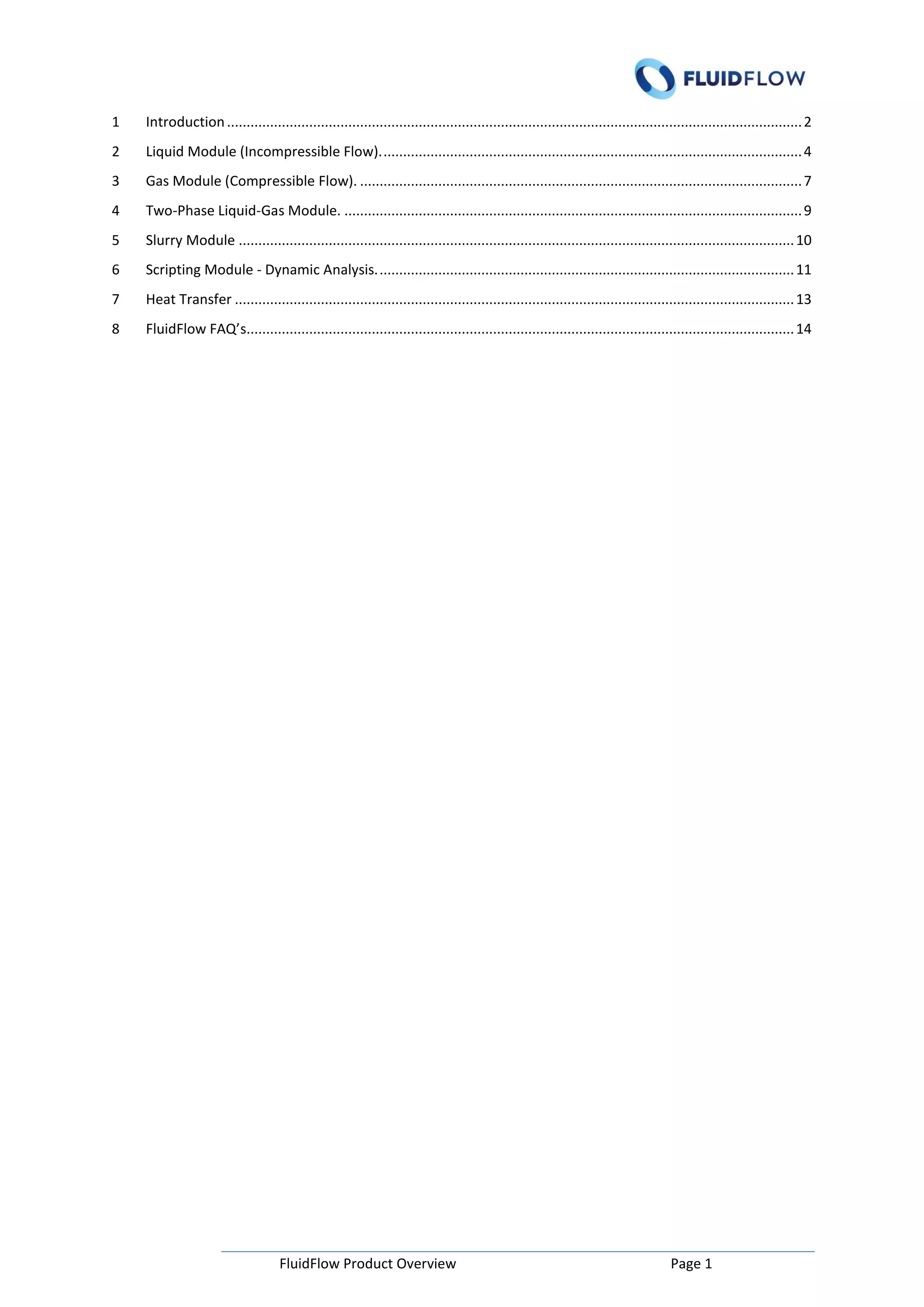 Fluid flow product-overview | PDF