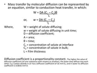 Fluid flow and mass transfer | PPTX