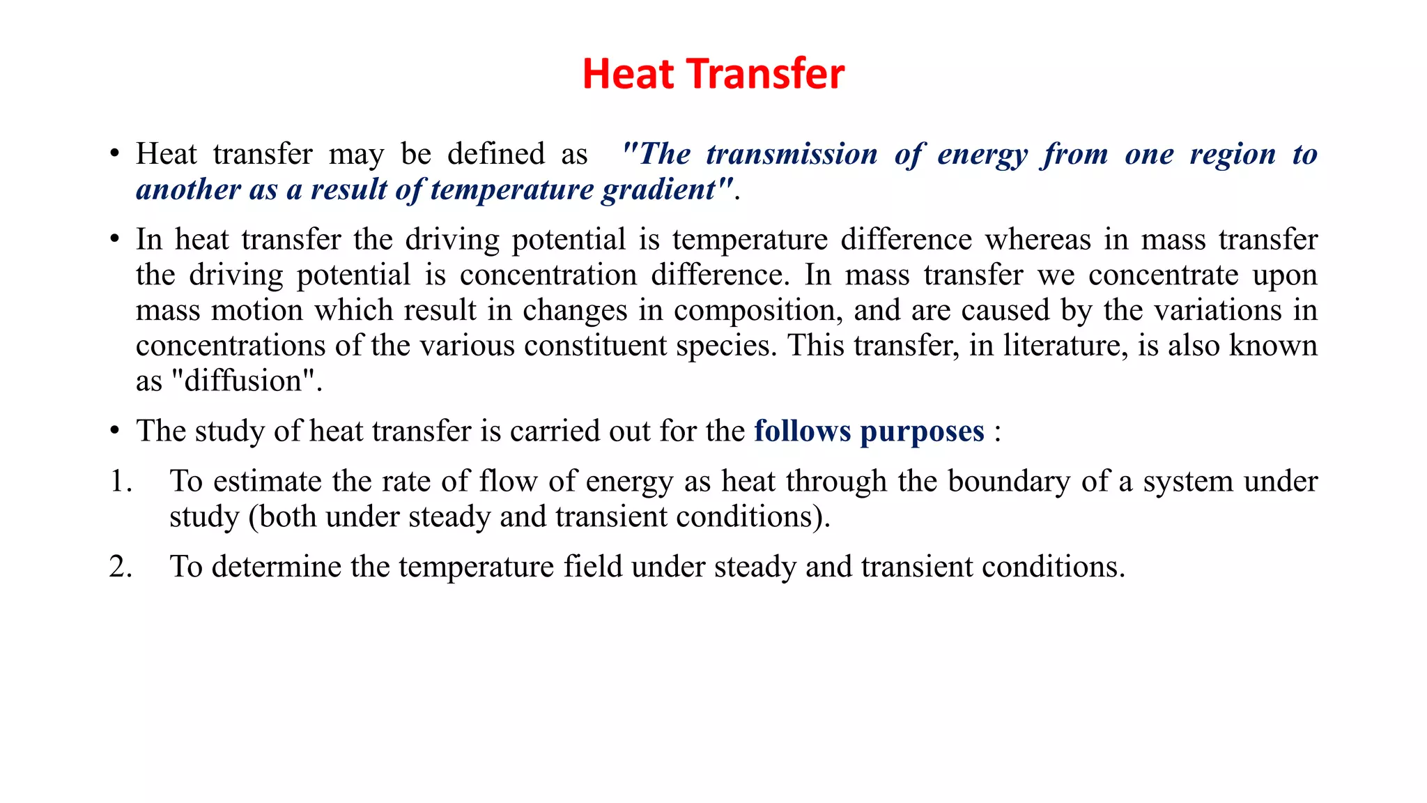 Fluid flow, heat transfer & mass transfer | PPTX