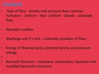 Fluid flow parameter by VADURLE ROHAN BHARAT | PPTX